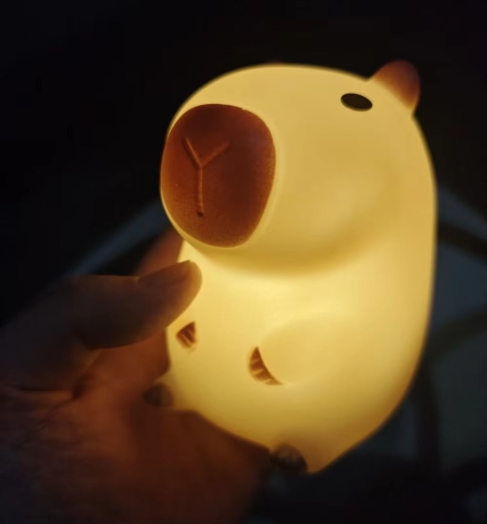 Cute Capybara Night Light Cute Cartoon Silicone Creative Bedside Sleep ...